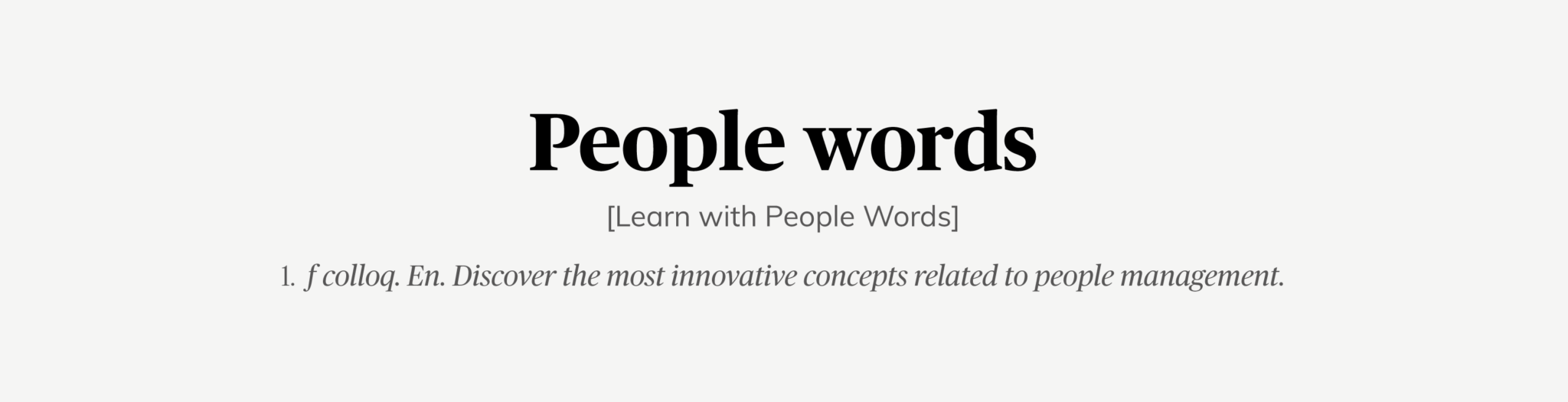 People first | People Words